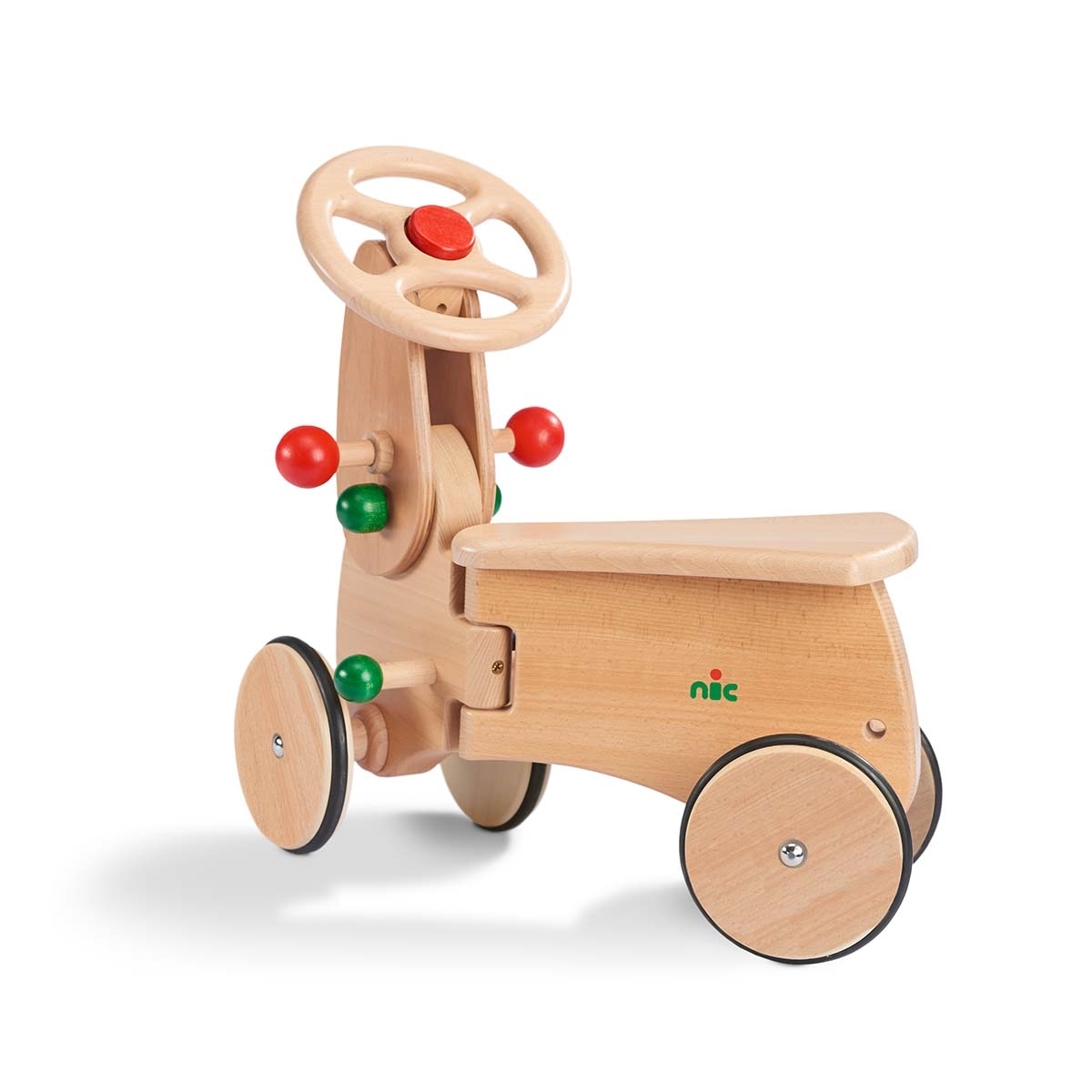 Houten loopauto met autostuur, claxon en koplampen | De Speelgoedfee
